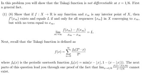 In This Problem You Will Show That The Takagi Chegg
