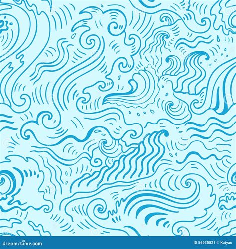 Sea Waves Seamless Background Stock Vector Illustration Of Japanese Marine 56935821