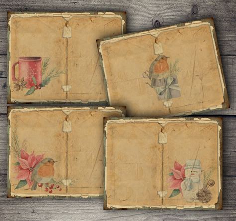 Digital Vintage Christmas Printable Junk Journal Pages Etsy