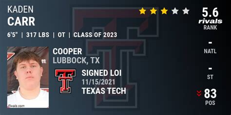 Kaden Carr 2023 Offensive Tackle Texas Tech