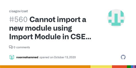 cannot import a new module using import module in cset standalone