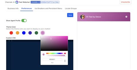 Manage The Web Chat Settings Woztell Platform Documentation