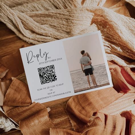 Printable Rsvp With Qr Code And Photo Rsvp With Qr Code Rsvp With