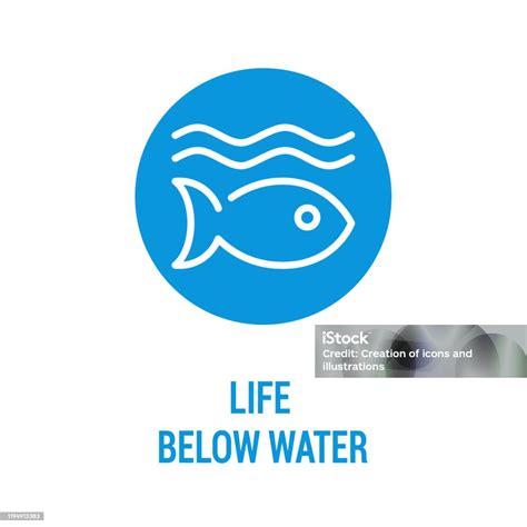 물 색 아이콘 아래의 수명 기업의 사회적 책임 지속 가능한 개발 목표 Sdg 기호입니다 광고 웹 모바일 앱용 픽토그램 Ui Ux 디자인 요소 편집 가능한 스트로크 0명에