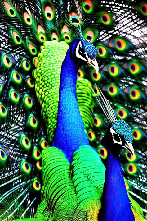 Peacock Animal Ai Generated Stock Illustration Illustration Of