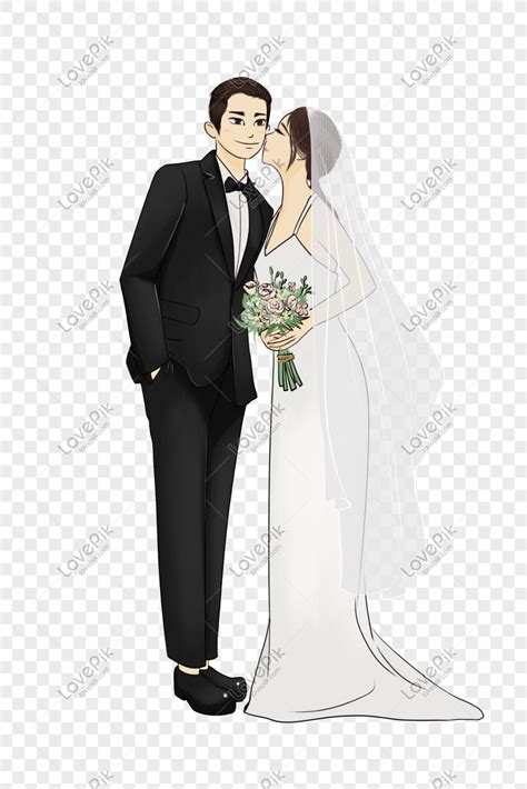 웨스턴 웨딩 신랑 신부 그림 Png 일러스트 무료 다운로드 Lovepik