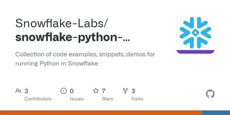 GitHub Snowflake Labs Snowflake Python Recipes Collection Of Code
