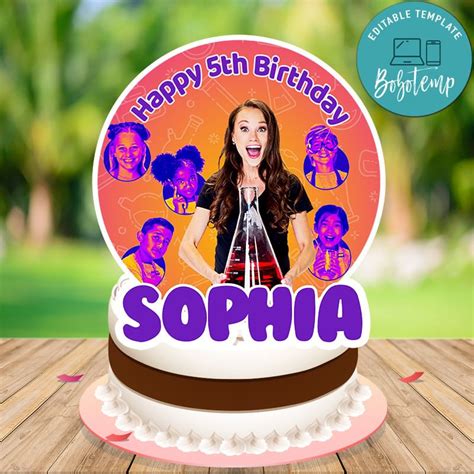 Dew Drop Diaries Birthday Cake Topper Template Printable Bobotemp