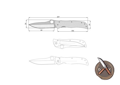 Knife Drawing Sketch Printable Templates Custom Knife Plans Design And Shape Ideas Etsy