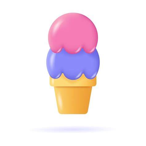 Vector helado símbolos verano concepto 3d vector icono dibujos animados