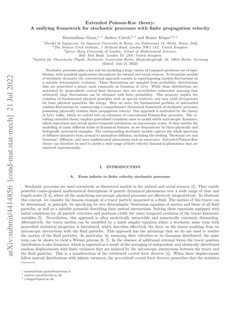 Pdf Extended Poisson Kac Theory A Unifying Framework For Stochastic