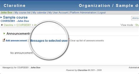 Send An Announcement In Claroline Fastwebhost Tutorials