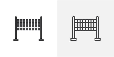 배구 네트 아이콘은 플랫 및 스트로크 스타일로 설정됩니다 경쟁에 대한 스톡 벡터 아트 및 기타 이미지 경쟁 그래픽 사용자 인터페이스 날씬한 Istock