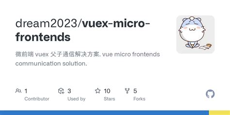 Github Dream2023vuex Micro Frontends 微前端 Vuex 父子通信解决方案 Vue Micro