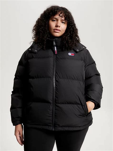 Curve Alaska Puffer Jacke Mit Kapuze Schwarz Tommy Hilfiger