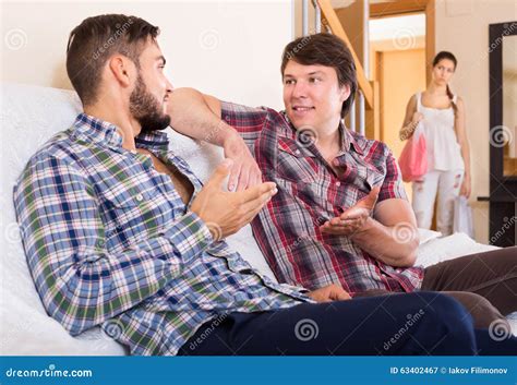 Wife Suspecting Her Partner Having Affair Stock Image Image Of