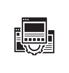 Technical Documentation Icon Gear And Web Pages Vector Image