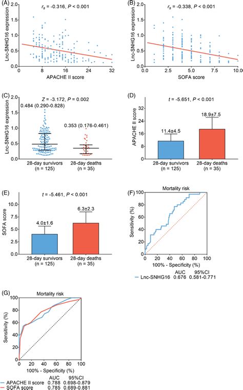 Association Of Lnc‐snhg16 With Apache Ii And Sofa Scores And Their Download Scientific Diagram