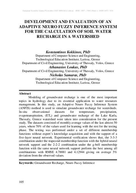 pdf development and evaluation of an adaptive neuro fuzzy inference