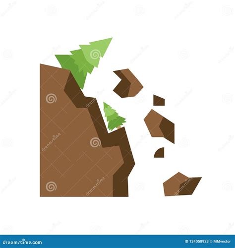 Landslide Icon Vector Isolated On White Background Landslide Sign