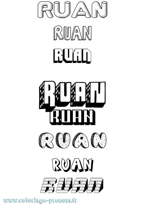 Coloriage Du Prénom Ruan à Imprimer Ou Télécharger Facilement