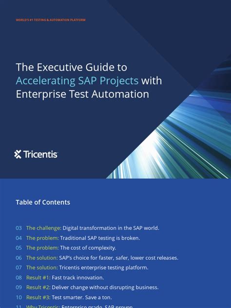 The Executive Guide To With Enterprise Test Automation Accelerating Sap Projects Pdf