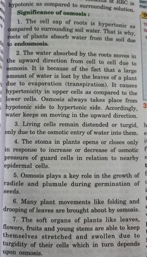 Hypotonic As Compared To Surrounding Solution Significance Of Osmosis