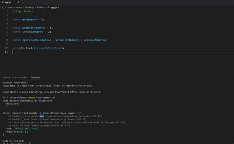 Visual Studio Code e Node PROGRAMA JavaScript tipos variáveis e funções Alura Cursos