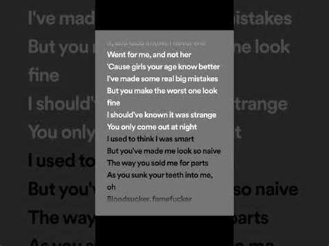 Olivia Rodrigo Vampire Lyrics Spotify Version YouTube Olivia Rodrigo Vampire Lyrics Spotify Version YouTube