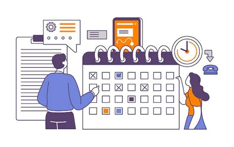 Gestión del tiempo y organización de tareas vectoriales Vector Premium