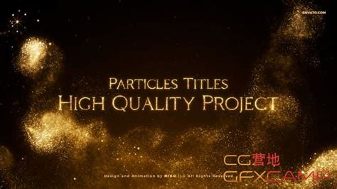 Ae模板 金色粒子背景颁奖文字标题片头 Awards Titles 龋齿一号gfxcamp