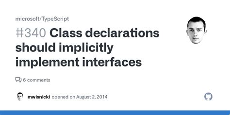 Class Declarations Should Implicitly Implement Interfaces Issue Microsoft Typescript