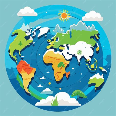 Mapa De Zonas Climáticas Vector Con Zonas Templadas Polares Tropicales