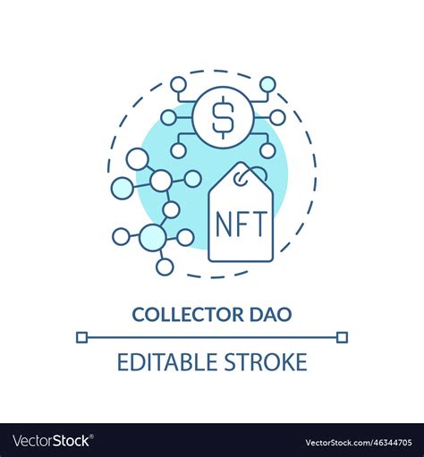 Collector Dao Turquoise Concept Icon Royalty Free Vector