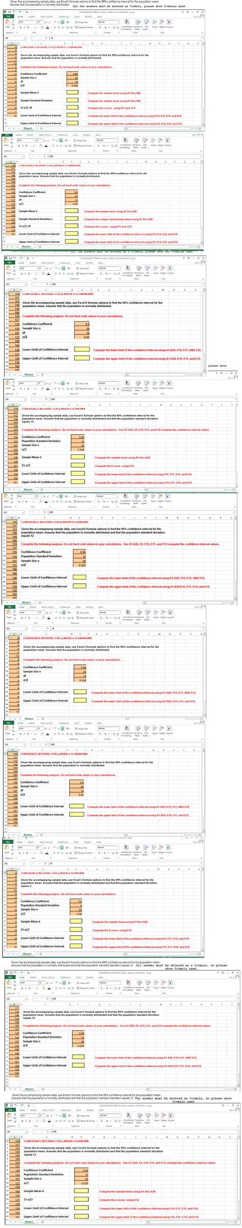 Solved Turn In An Excel Spreadsheet With The 10 ﻿exercises