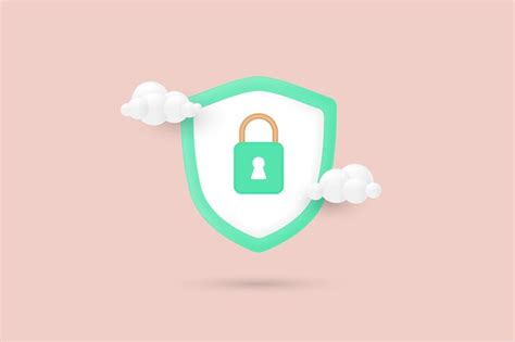 Premium Vector 3d Shield Icon With Padlock Icon Security Data Safety