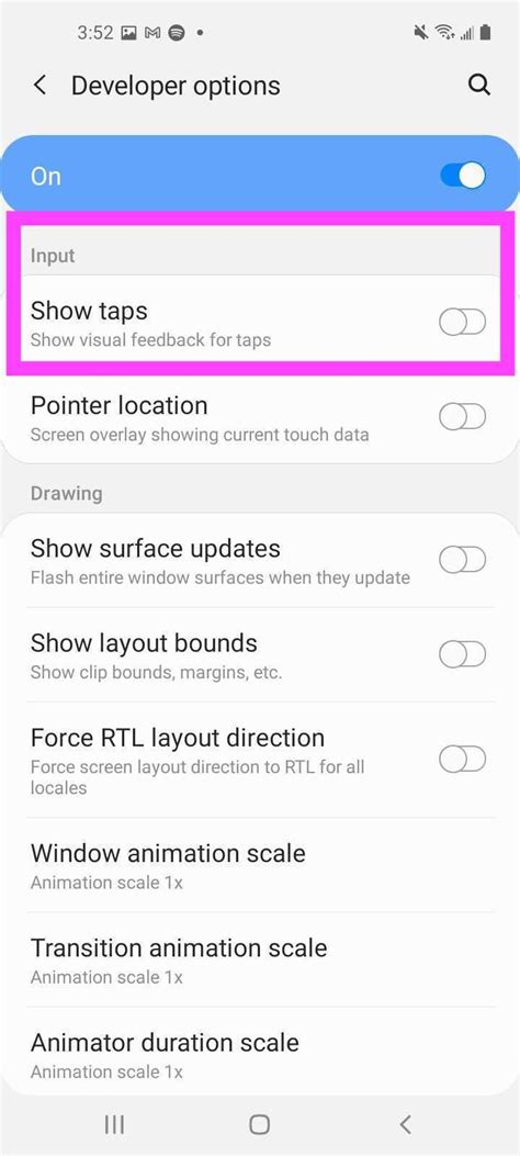 how to show taps for mobile screen sharing on android discuss help center