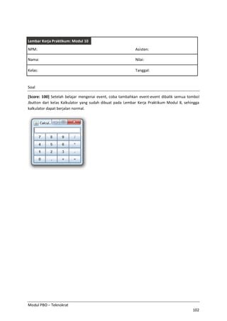Modul Pbo Bab Event Exception Handling Pdf