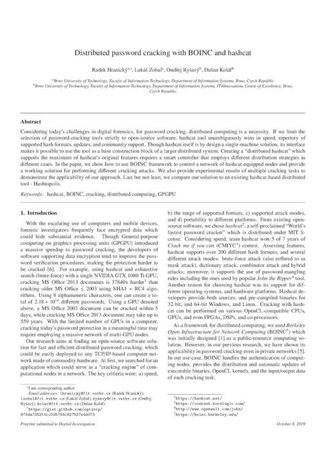 Pdf Distributed Password Cracking With Boinc And Hashcat · A Massive Speedup To Password