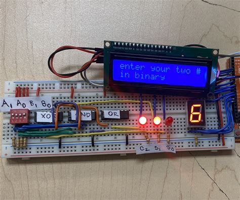 2 Bit Adder With 7 Segment Display And Lcd 6 Steps With Pictures Instructables