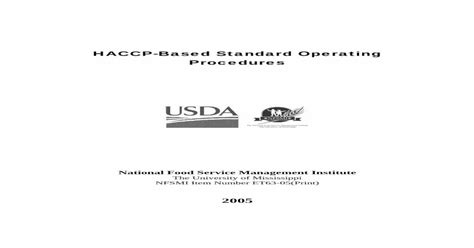Pdf Haccp Based Standard Operating Procedures Sops Food Safety Program For The Preparation
