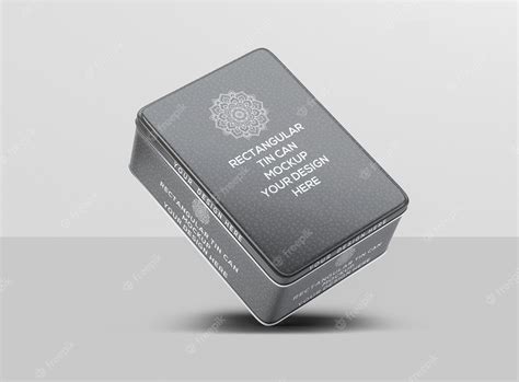 Premium Psd Rectangular Tin Can Mockup