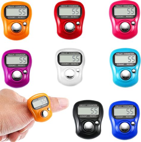 8 Pcs Finger Tally Counter 5 Digit Display Counter Clicker Resettable