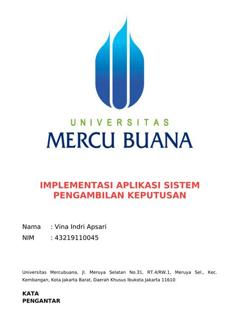 Pdf Implementasi Aplikasi Sistem Pengambilan Keputusan