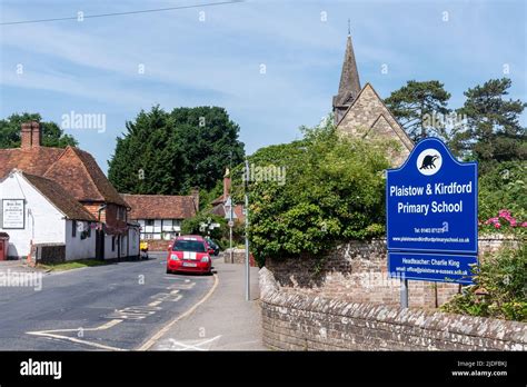 Plaistow Village In West Sussex England Uk With The Primary School