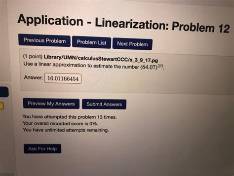 solved application linearization problem 12 previous