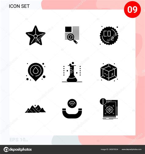 Erlenmeyer瓶 可编辑矢量设计元素的9个基本固态glyphs用户界面包 图库矢量图©flatart 365976534