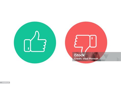 拇指向上和向下豎起大拇指圖示向量圖形及更多dislike Button圖片 Dislike Button 互聯網 同意的手勢 Istock