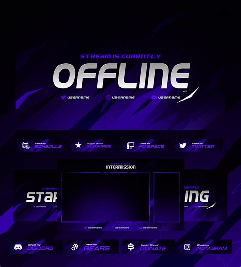 Ahri Stream Overlay Pack Webcam Panels Static Streaming Twitch Overlay
