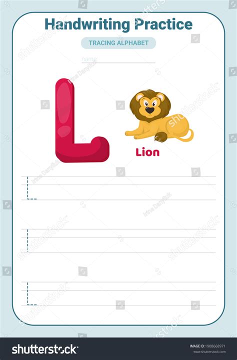 알파벳 추적 연습 문자 L 추적 스톡 일러스트 1908668971 Shutterstock